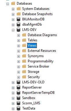 Solved SSMS 19.0These tables are located in the LMS-DEV | Chegg.com