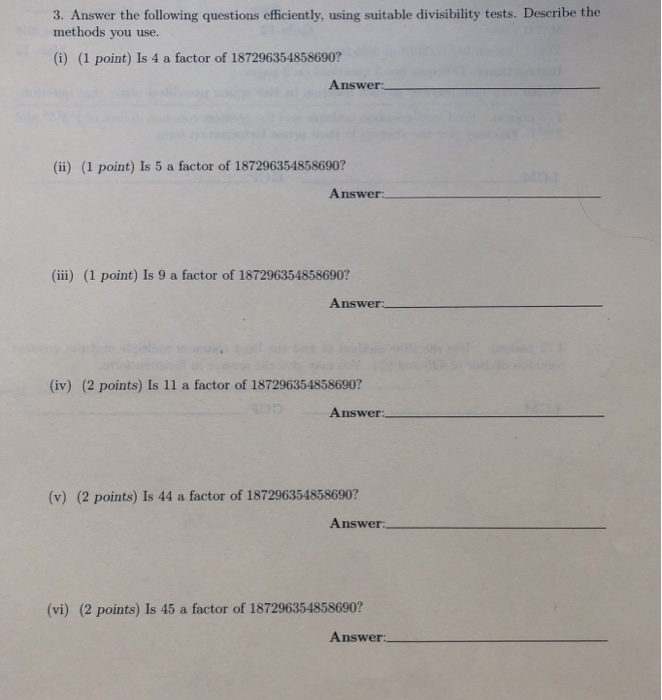 Solved 3. Answer the following questions efficiently, using | Chegg.com