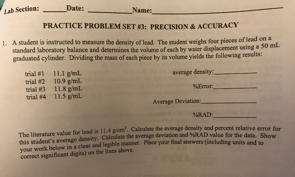 Solved Date: Lab Section: Name: PRACTICE PROBLEM SET #3: | Chegg.com