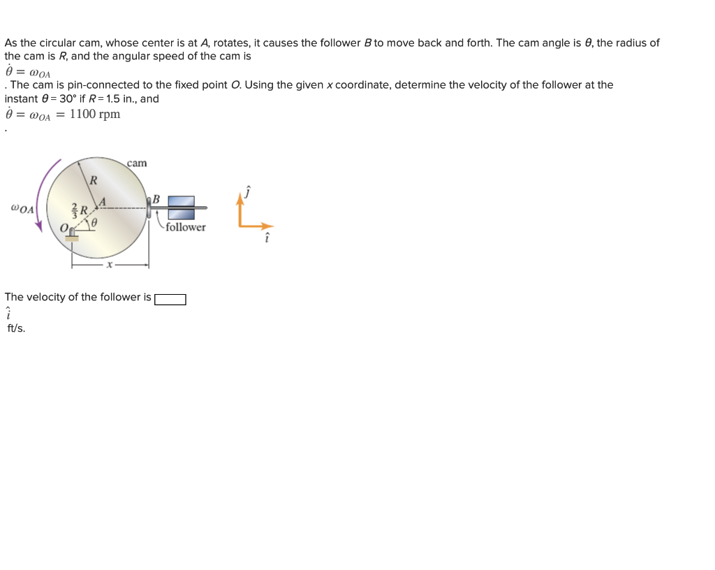 Solved As the circular cam, whose center is at A, rotates, | Chegg.com