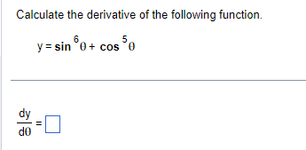 Solved Calculate the derivative of the following function. | Chegg.com