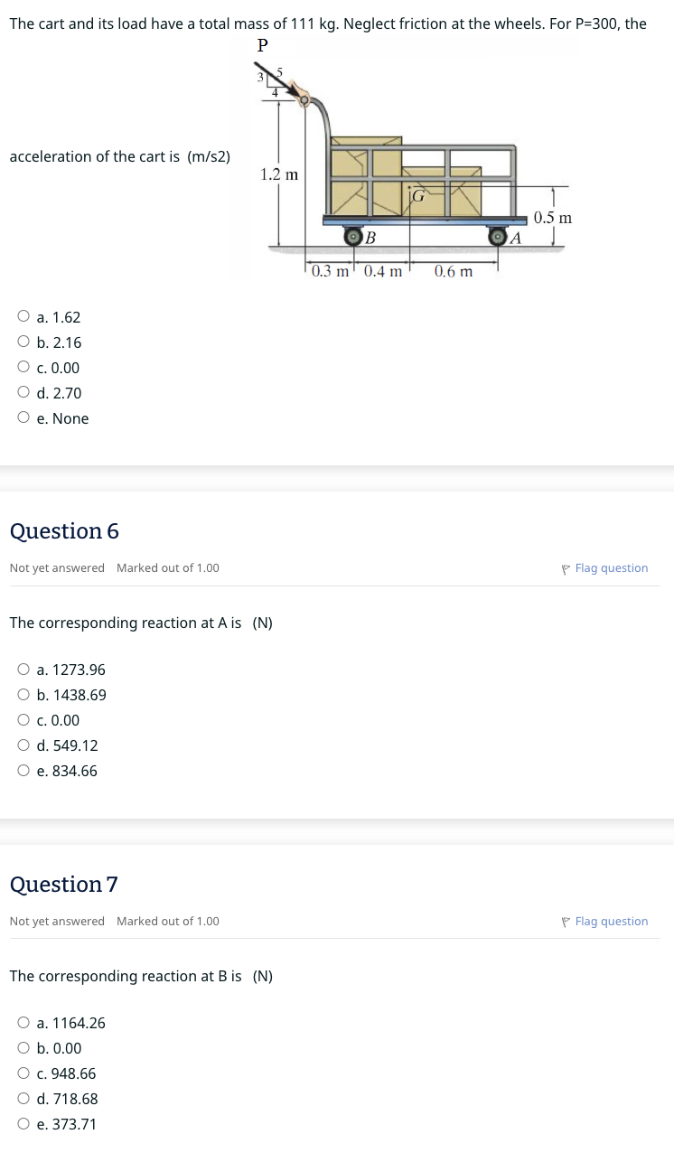 Solved The cart and its load have a total mass of 111 kg. | Chegg.com