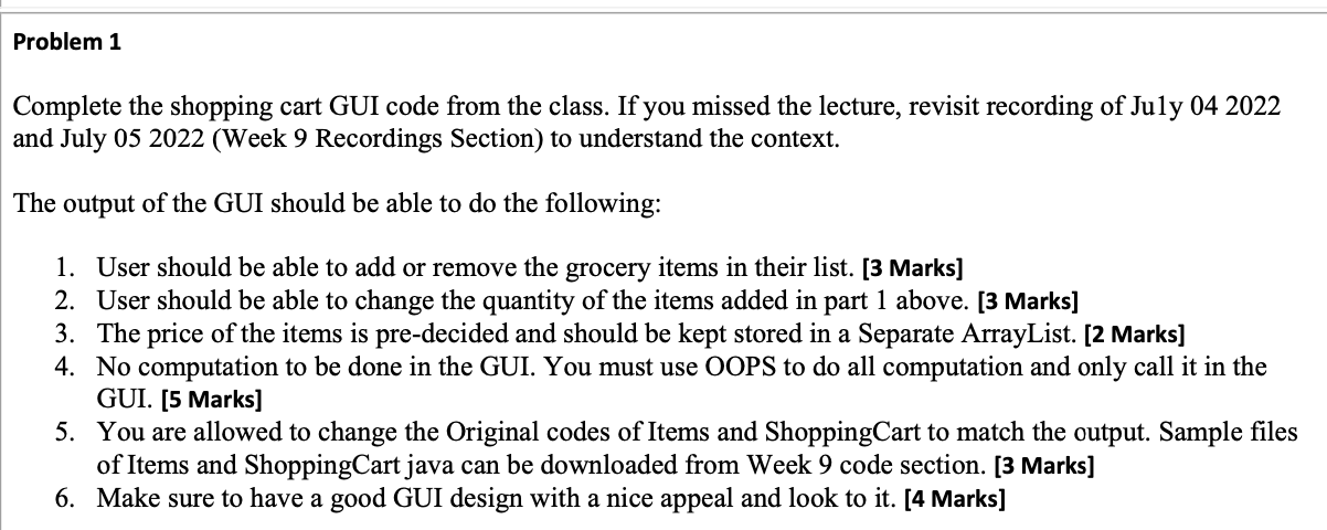 Solved ITEM CLASS CODE: public class Item { private String | Chegg.com