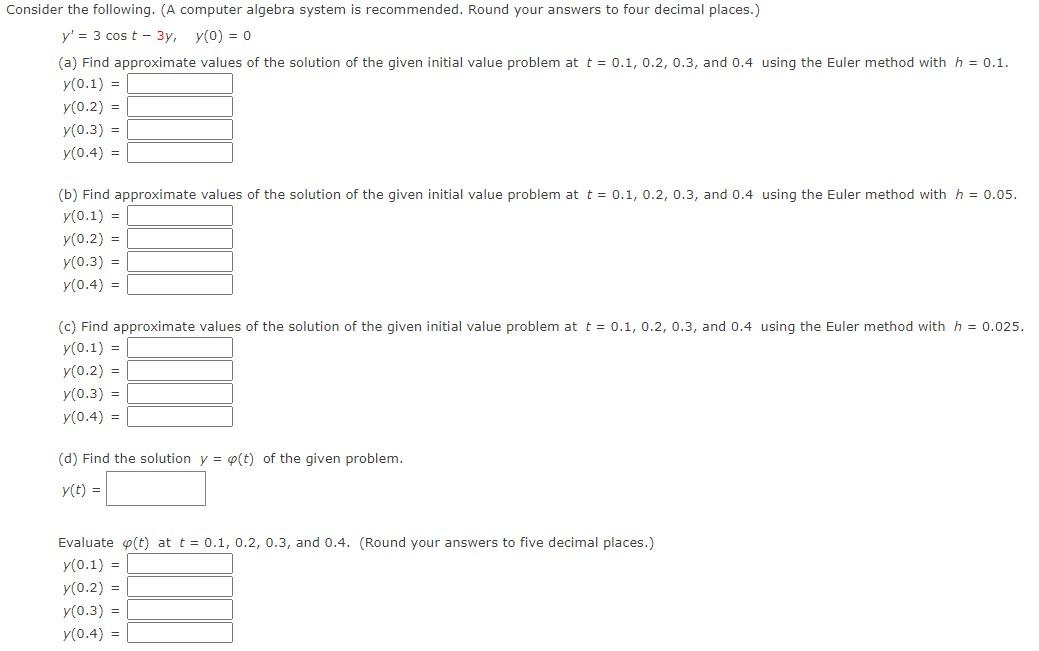 Solved Consider the following. (A computer algebra system is | Chegg.com