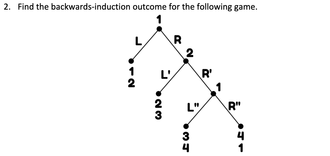 Solved Find the backwards-induction outcome for the | Chegg.com