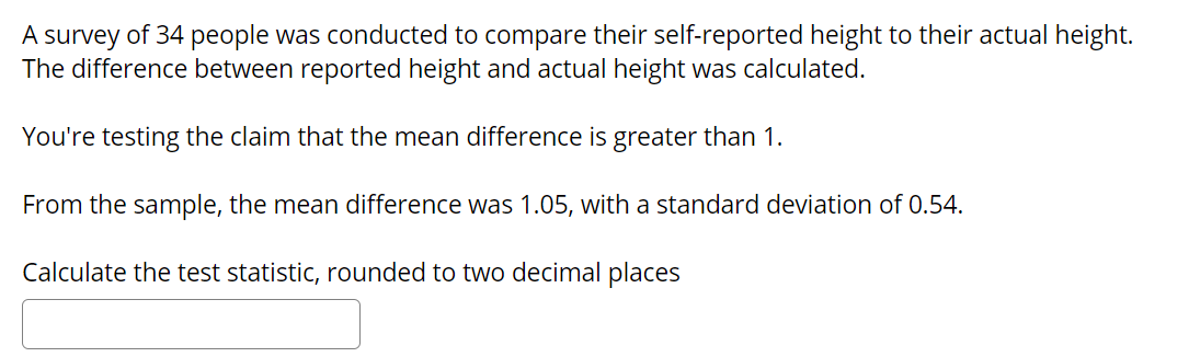 Solved A survey of 34 people was conducted to compare their | Chegg.com