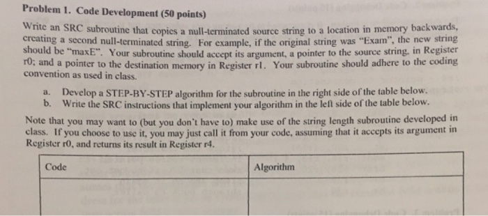 Please be sure to answer in SRC ASSEMBLY LANGUAGE. | Chegg.com