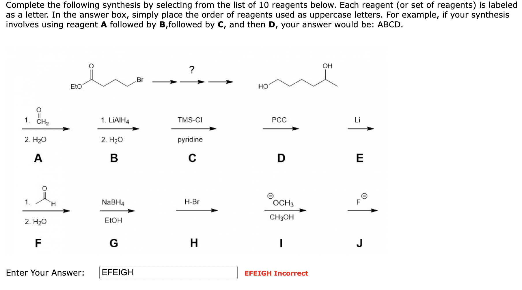 Solved Complete the following synthesis by selecting from | Chegg.com