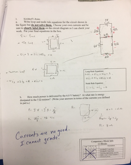 Solved Kirchhoff's Rules a. Write loop and node rule | Chegg.com