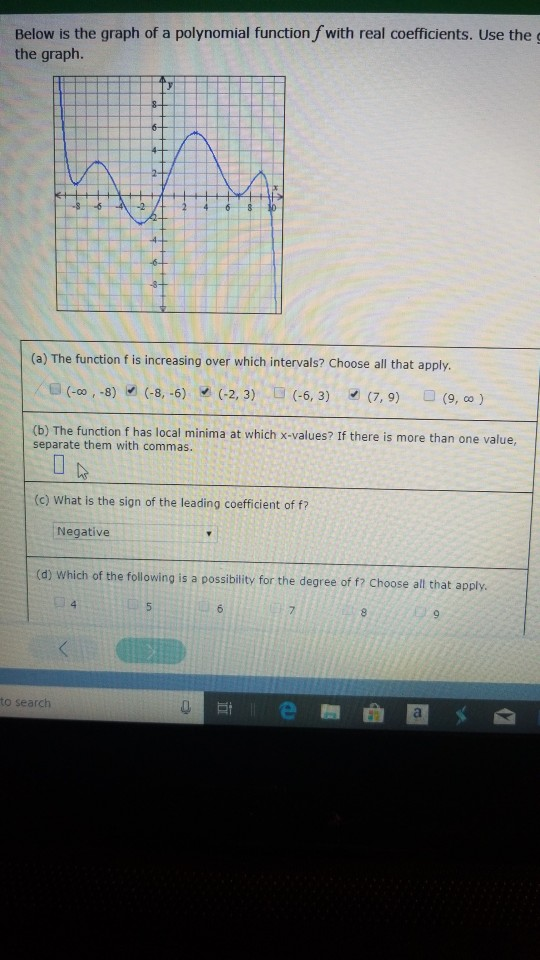 Solved Below is the graph of a polynomial function fwith | Chegg.com