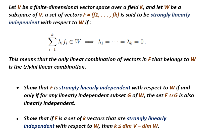 Solved Let V be a finite-dimensional vector space over a | Chegg.com
