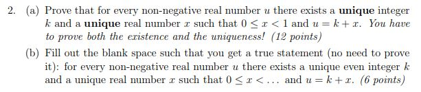 Solved (a) Prove that for every non-negative real number u | Chegg.com