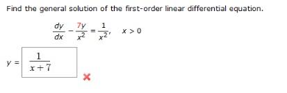 Solved Find the general solution of the first-order linear | Chegg.com