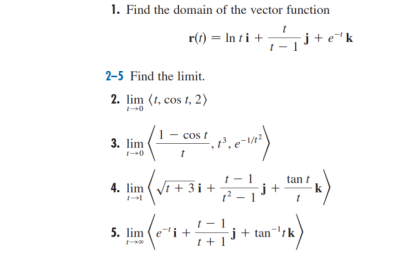 Solved 1. Find the domain of the vector function | Chegg.com