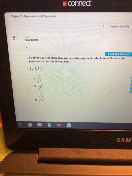 Solved Econnect Chapter 5-Exponents and Polynomials Question | Chegg.com