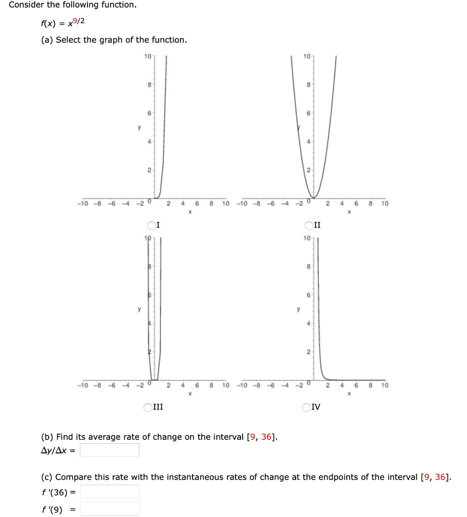 Solved Consider the following function. f(x) = X9/2 (a) | Chegg.com