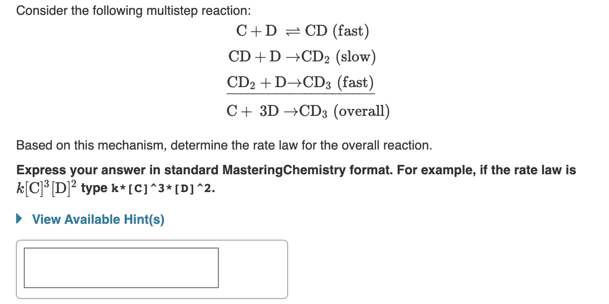 Solved Consider the following multistep reaction: A+B →AB | Chegg.com