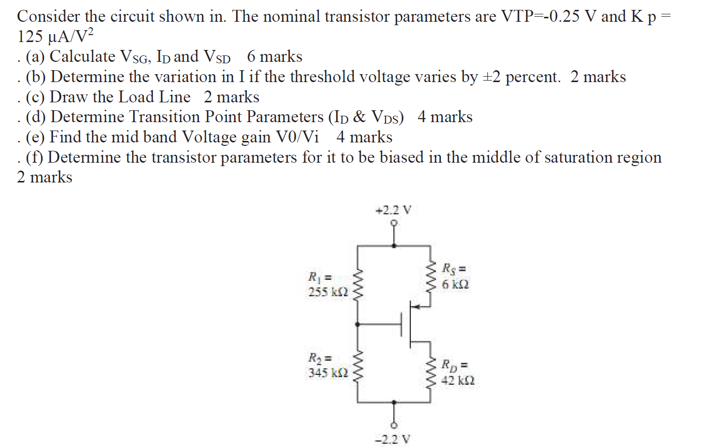 Solved Consider the circuit shown in. The nominal transistor | Chegg.com