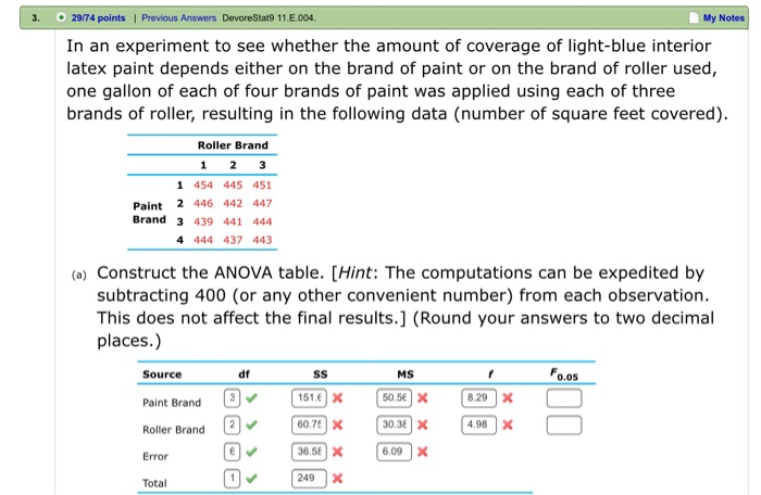 Solved 3. + 29/74 points ! Previous Answers DevoreStat9 | Chegg.com