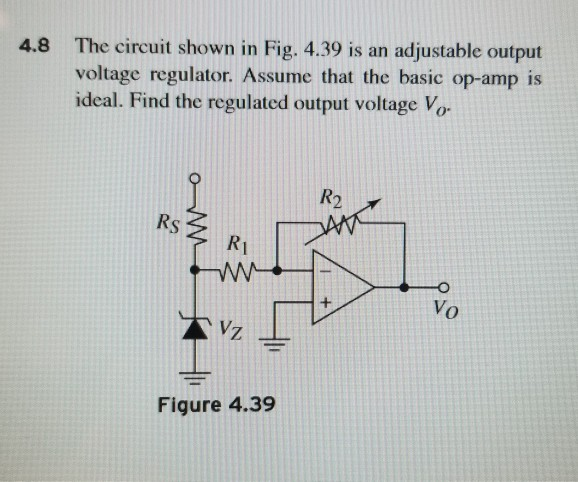 Solved The circuit shown in Fig. 4.39 is an adjustable | Chegg.com