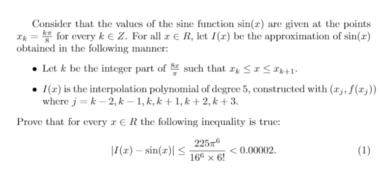 Solved Consider that the values of the sine function sin(x) | Chegg.com