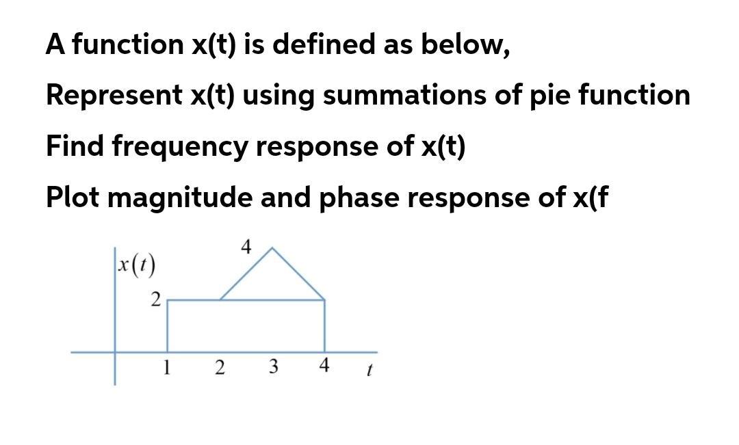 Solved A function x(t) is defined as below, Represent x(t) | Chegg.com