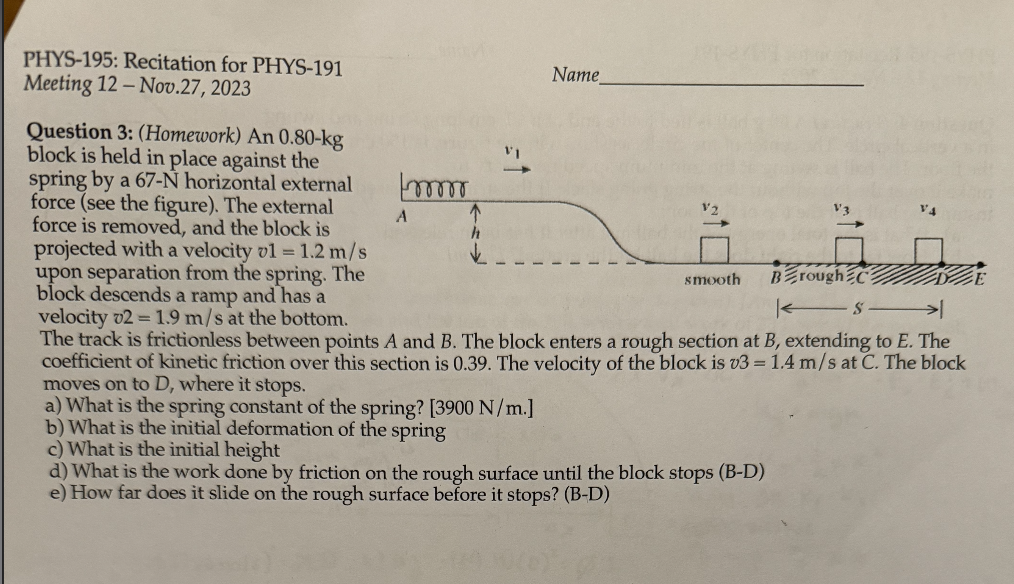 Solved PHYS-195: Recitation for PHYS-191 Meeting 12 - | Chegg.com