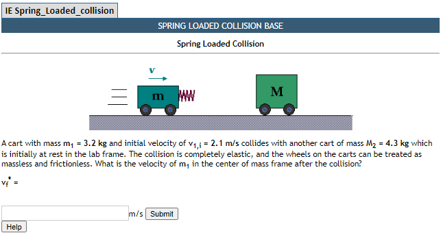 Solved IE Spring_Loaded_collision SPRING LOADED COLLISION | Chegg.com