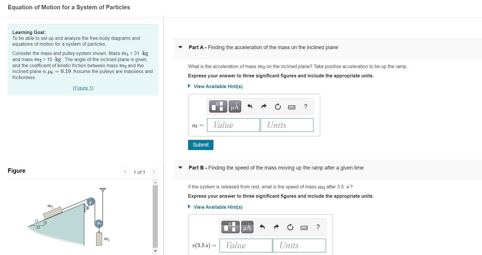 Solved Equation of Motion for a System of Particles Part A - | Chegg.com