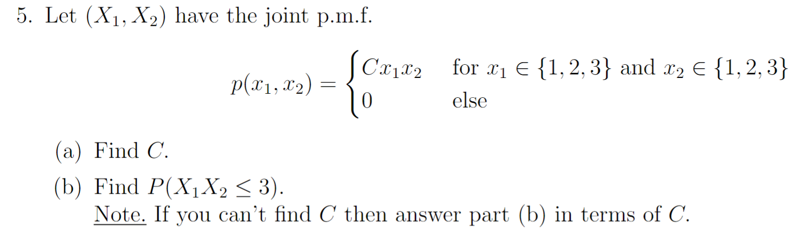 5. Let (X1, X2) have the joint p.m.f. X2 p(x1, x2) = | Chegg.com