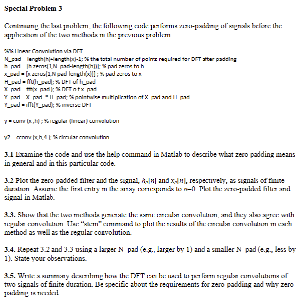 Solved Special Problem 3 Continuing the last problem, the | Chegg.com