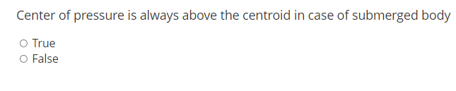 Solved Center of pressure is always above the centroid in | Chegg.com