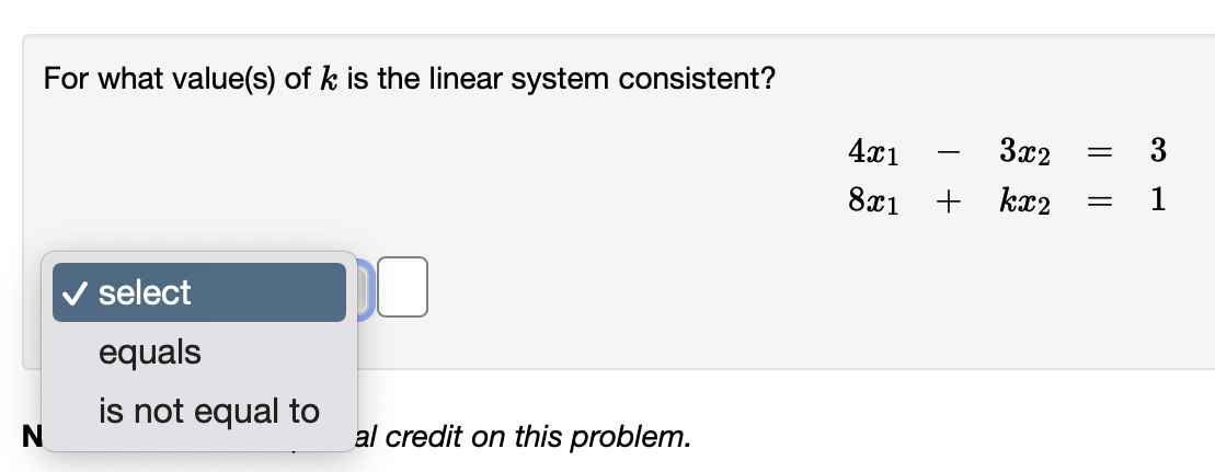 Solved For what value(s) of k is the linear system | Chegg.com