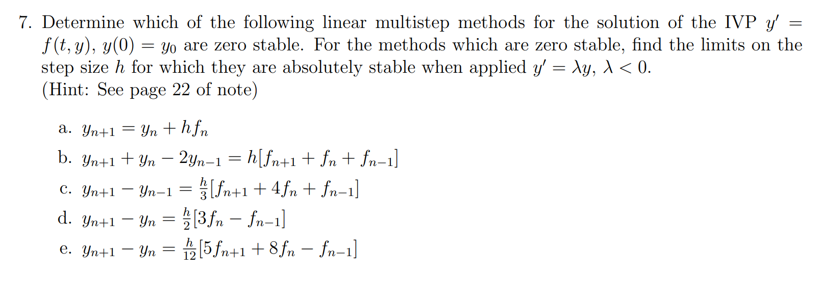 Solved Determine which of the following linear multistep | Chegg.com