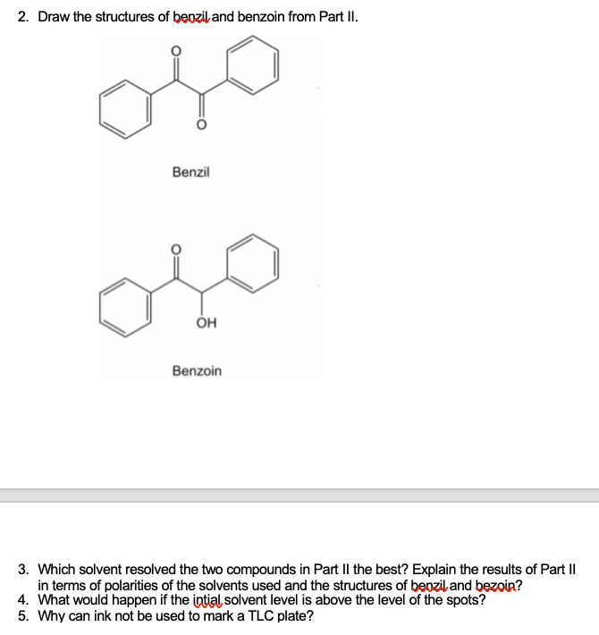 2. Draw the structures of beozil and benzoin from | Chegg.com