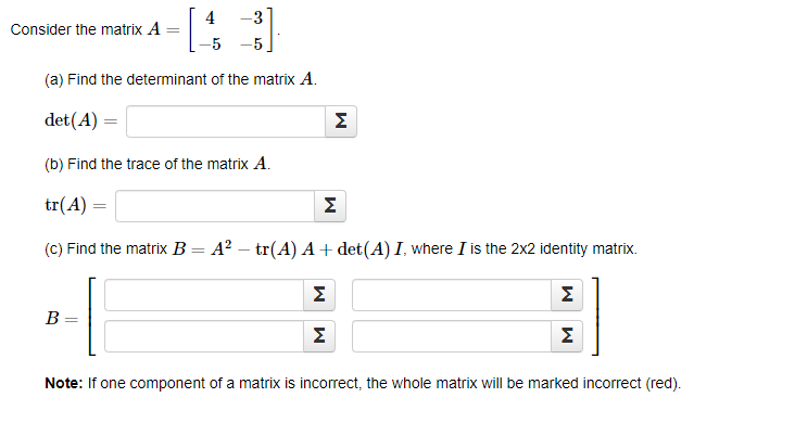 Solved consider the matrix A=[4−5−3−5]. (a) Find the | Chegg.com