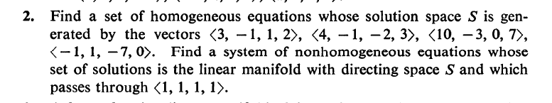 Solved Find a set of homogeneous equations whose solution | Chegg.com
