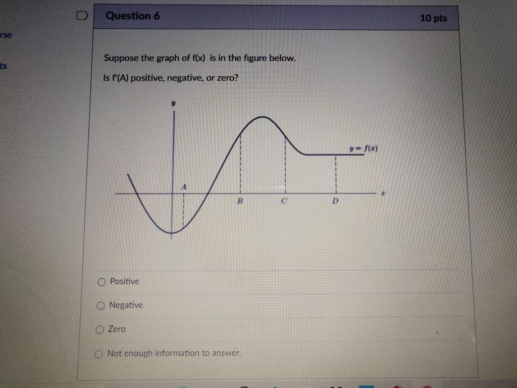 Solved Question 6 10 pts rse Suppose the graph of f(x) is in | Chegg.com