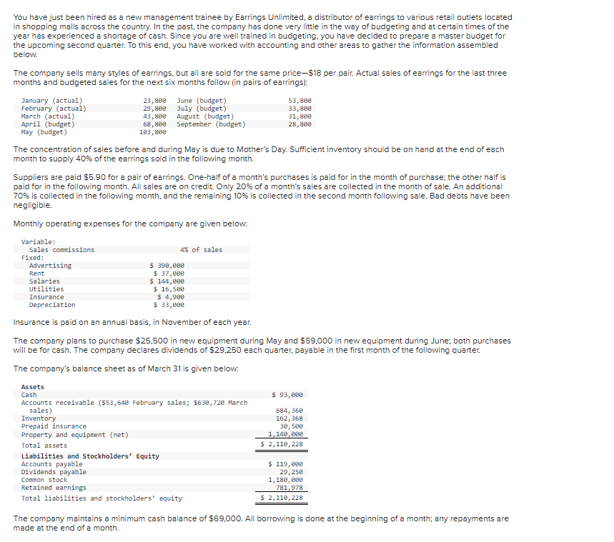 Solved The company maintains a minimum cash balance of | Chegg.com