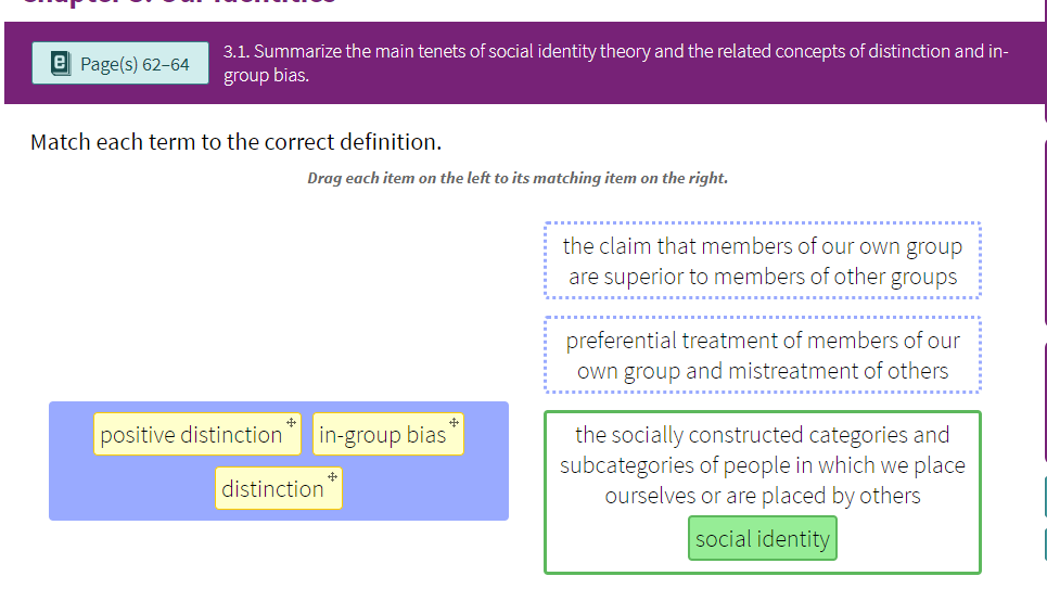 3.1. Summarize the main tenets of social identity | Chegg.com