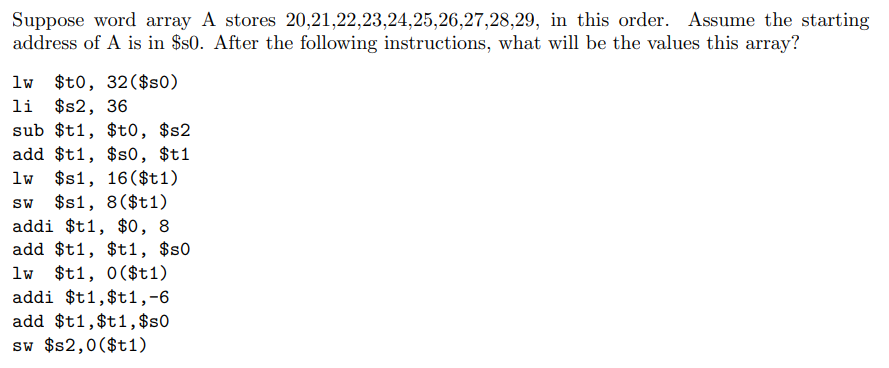 Solved Suppose word array A stores | Chegg.com