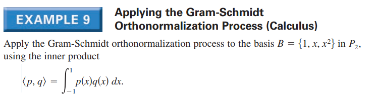 Applying the Gram-Schmidt Orthonormalization Process | Chegg.com