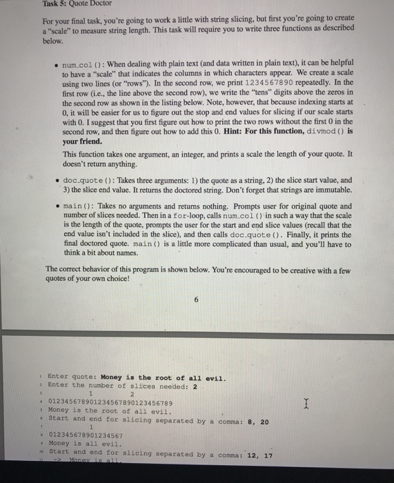 Solved Task 5 Quote Doctor For Your Final Task You re Chegg