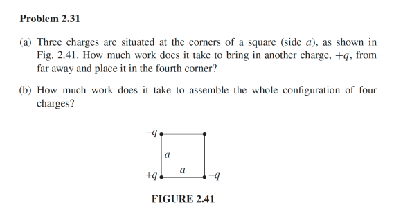 Solved Problem 2.31 (a) Three charges are situated at the | Chegg.com