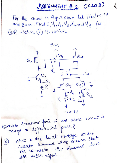 Solved ASSIGNMENT #2 CCWO 3) For the circuit in Figure shown | Chegg.com