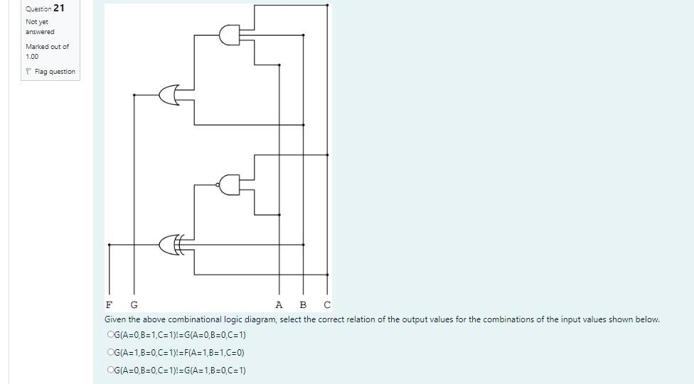 Solved Question 21 Not yet answered Marked out of 1.00 Flag | Chegg.com
