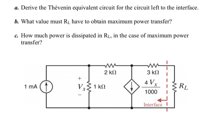 Solved a. Derive the Thévenin equivalent circuit for the | Chegg.com