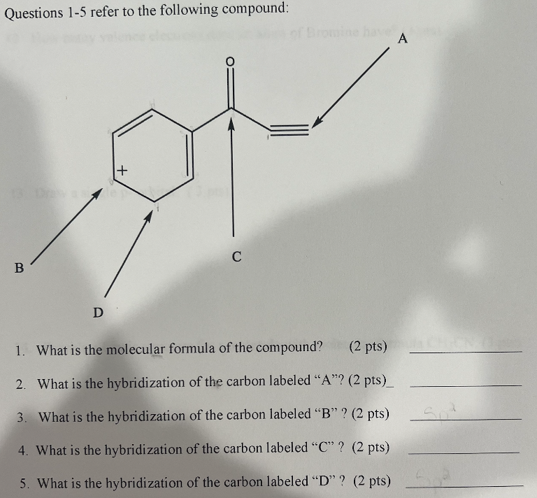 Solved Questions 1-5 refer to the following compound: 1. | Chegg.com