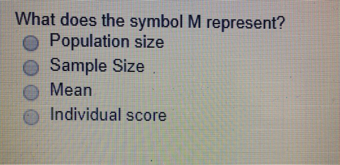 Solved What does the symbol M represent? Population size | Chegg.com