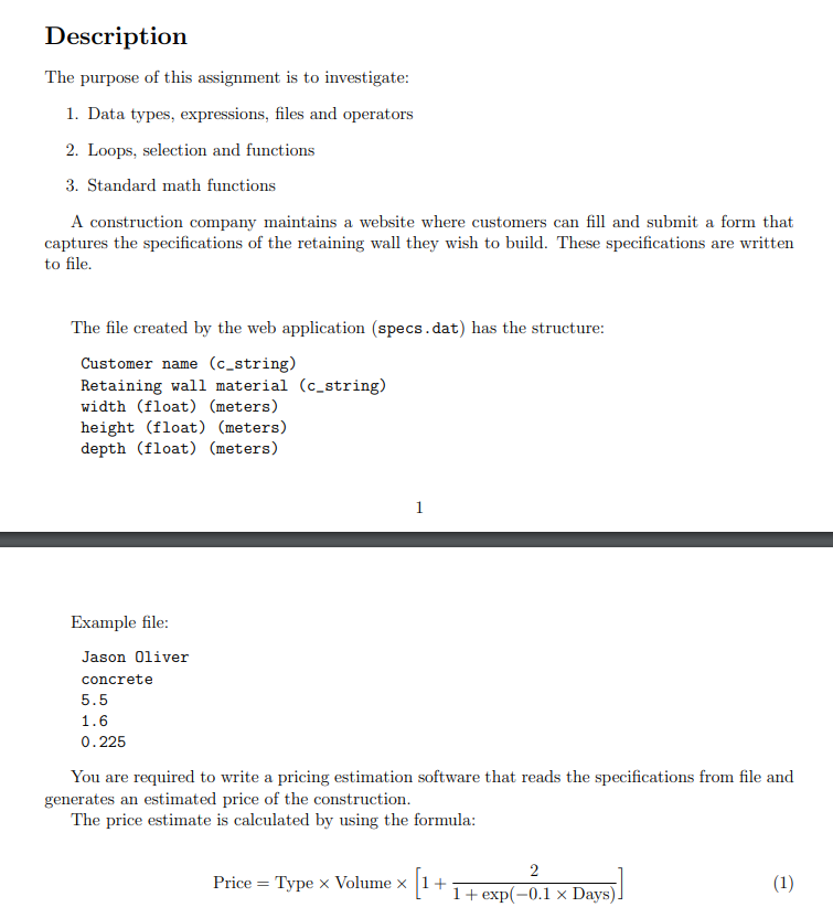 Solved Description The purpose of this assignment is to | Chegg.com